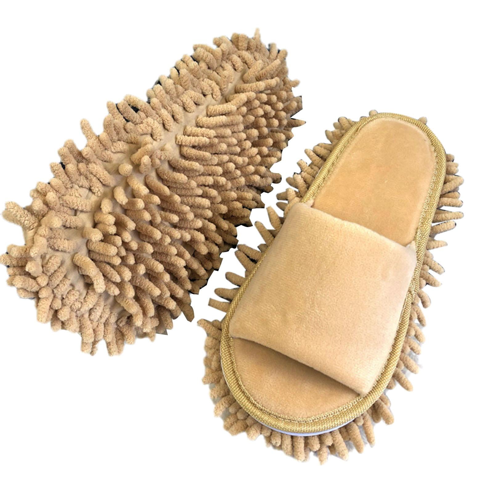 1 Pair Washable Microfiber Dust Mop Slippers Lazy Quick Cleaning Floor ...