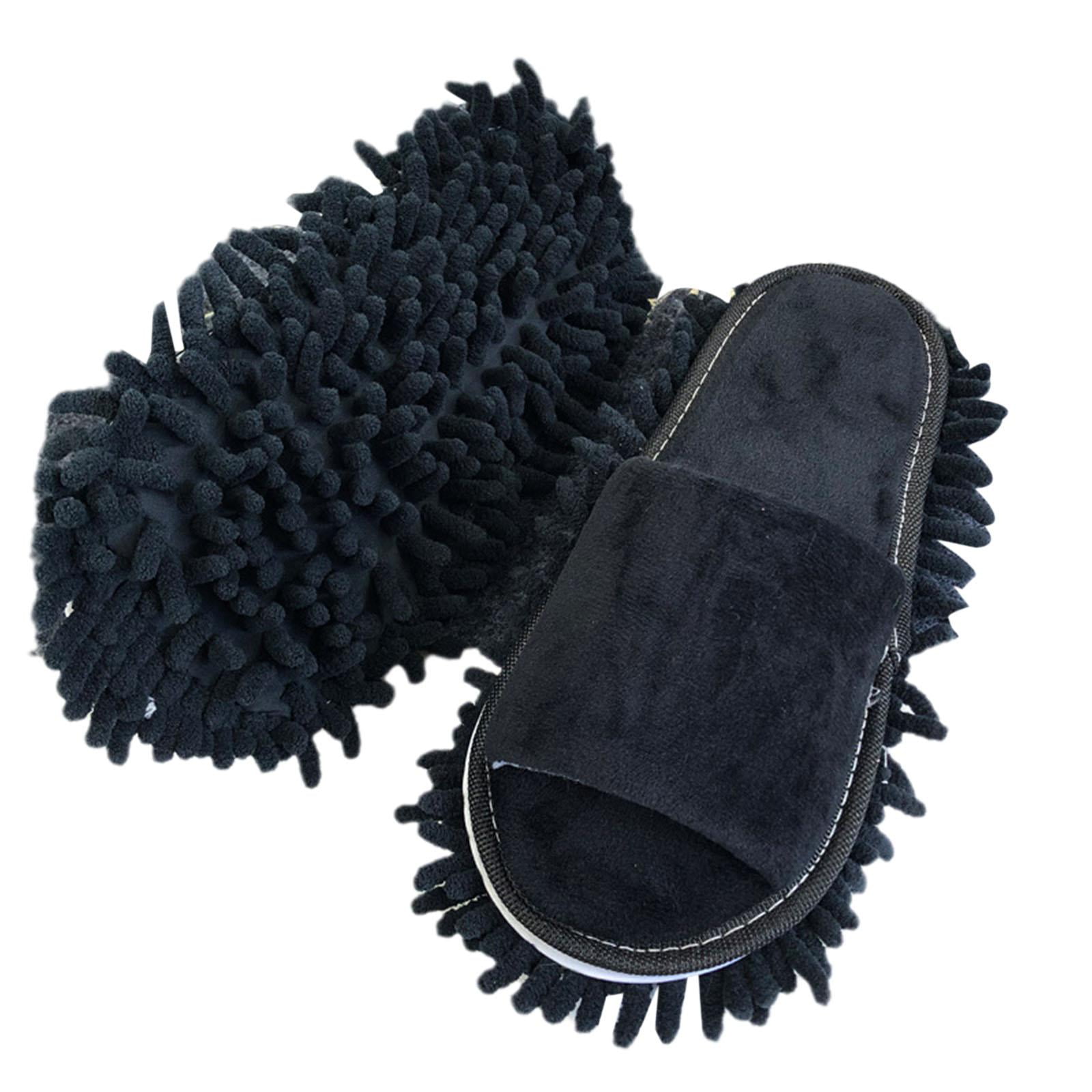 1 Pair Washable Microfiber Dust Mop Slippers Lazy Quick Cleaning Floor ...
