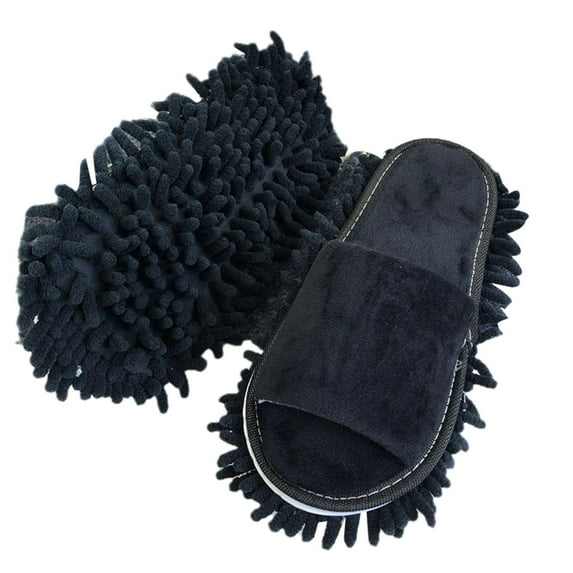 1 Pair Washable Microfiber Dust Mop Slippers Lazy Quick Cleaning Floor ...