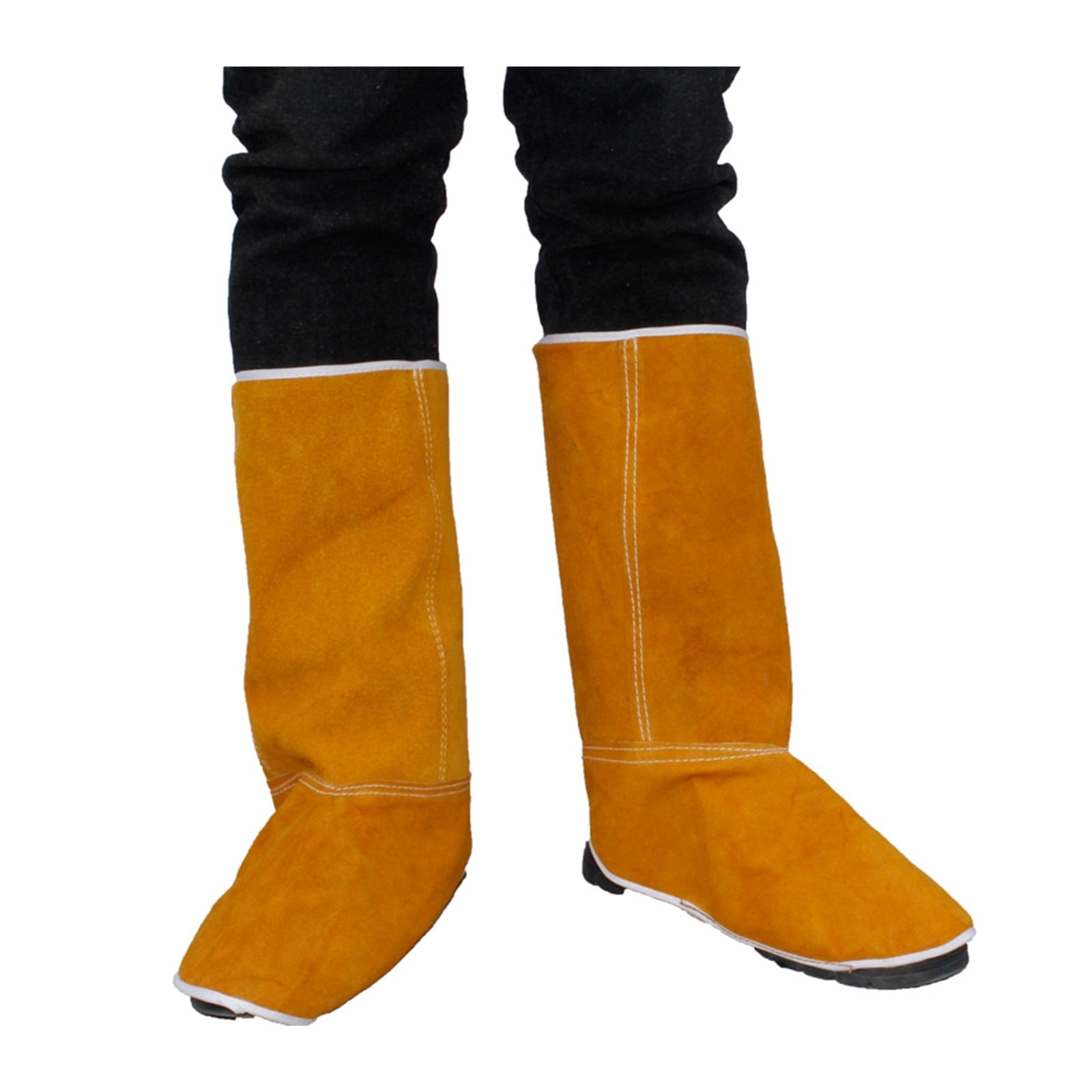 1 Pair Welder Foot Cover Leather Welding Spats Protective Shoes Feet ...