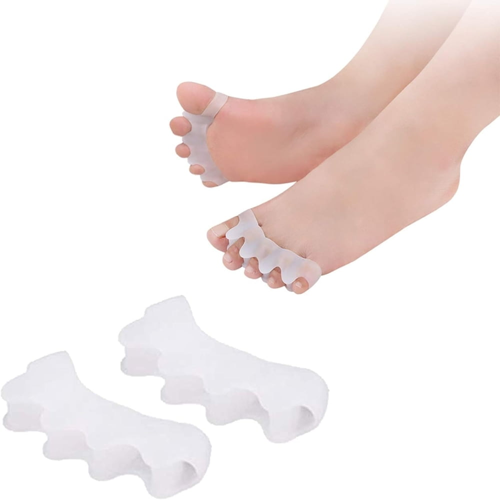 1 Pair White Toe Separators Spacers for Pedicure Plantar Fasciitis ...
