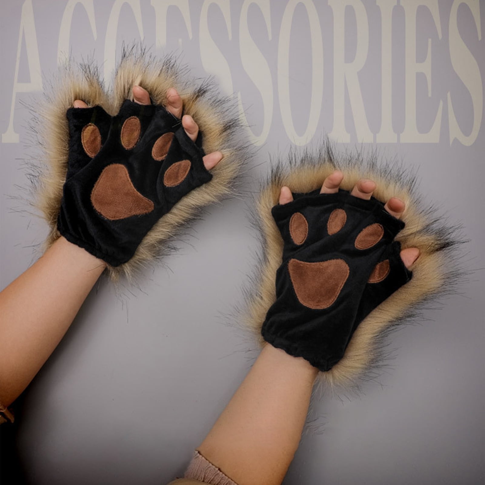 1 Pair Winter Gloves Wolf Paws Foxes Claws Mittens Friendly to Skin ...