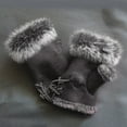 1 Pair Women Winter Mittens Adjustable Drawstring Thick Plush Faux Fur ...