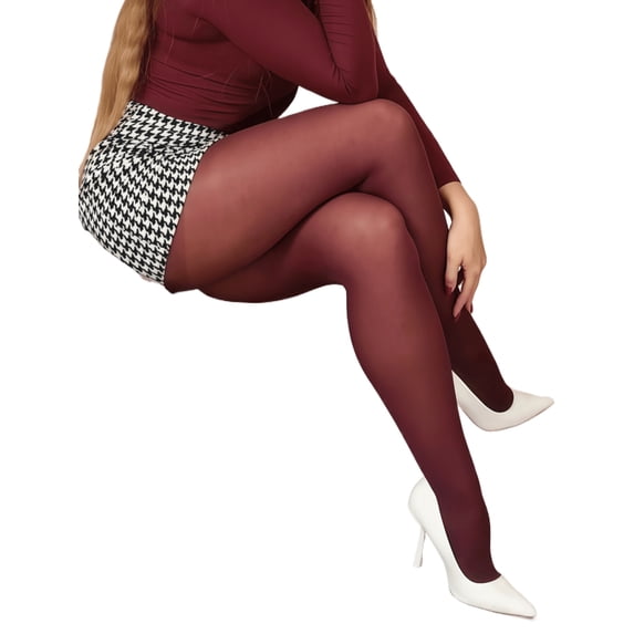 1 Pair Women's Vintage Wine Red Stockings, Casual Pantyhose Leggings ...