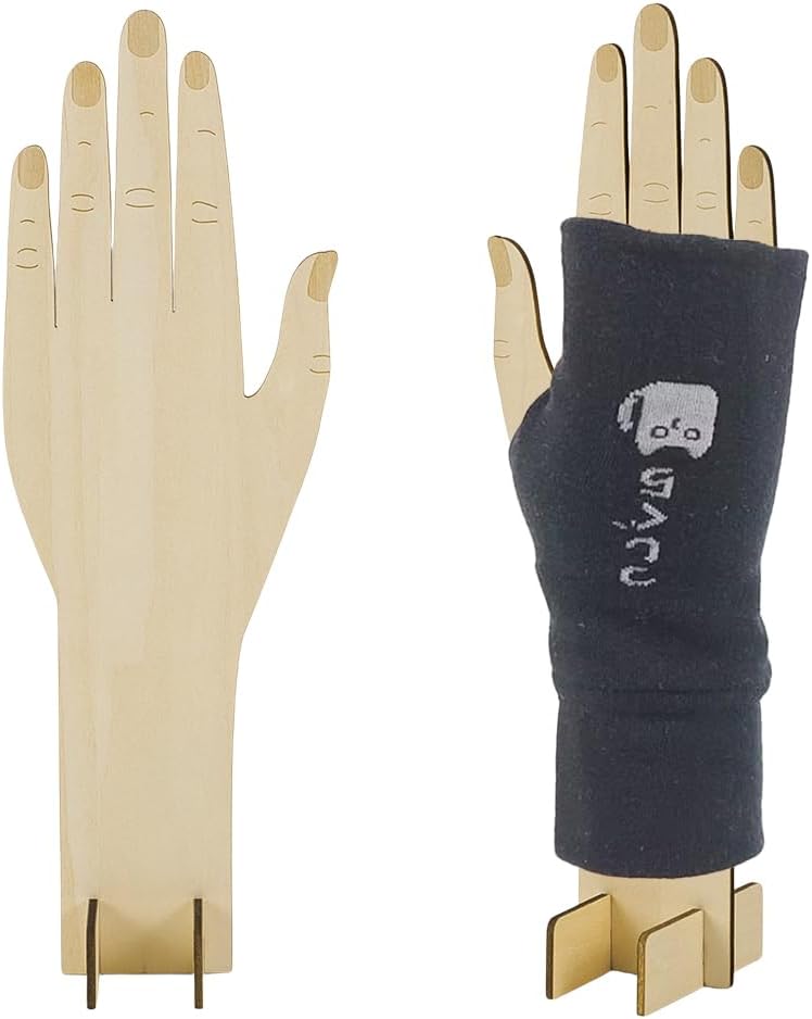 1 Pair Wooden Glove Display Stands Hand Shaped Glove Holder Fingerless ...