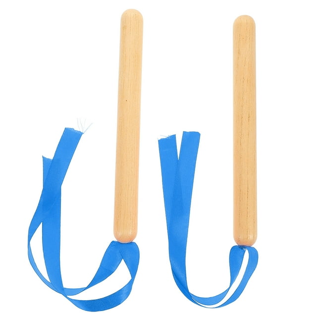 1 Pair Wooden Percussion Sticks with Ribbon Classical Wood Claves ...
