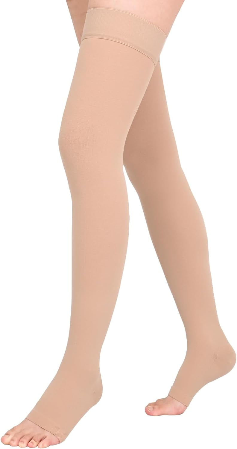 1 Pair Wukang 20-32mmHg Beige XL Size Thigh High Compression Stocking ...
