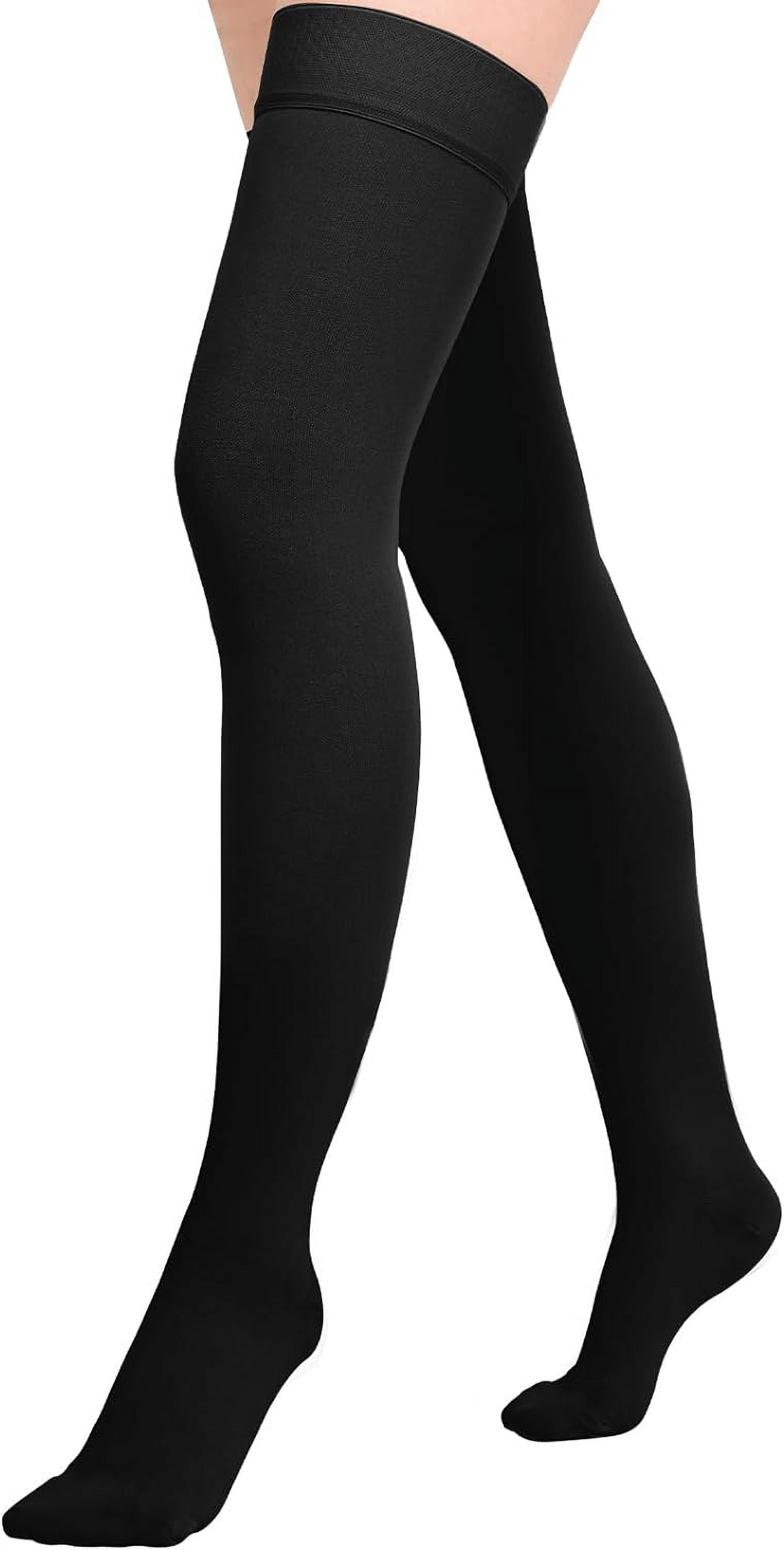 1 Pair Wukang 20-32mmHg Black 3XL Size Thigh High Compression Stocking ...