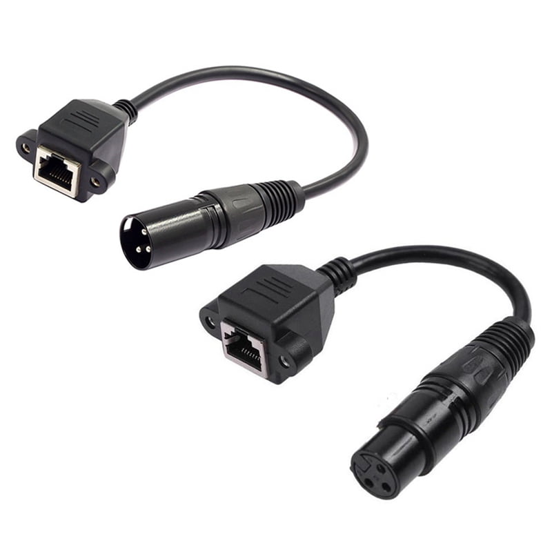 1 Pair XLR 3Pin to RJ45 Female Adapter RJ45 to XLR Connector Extension ...