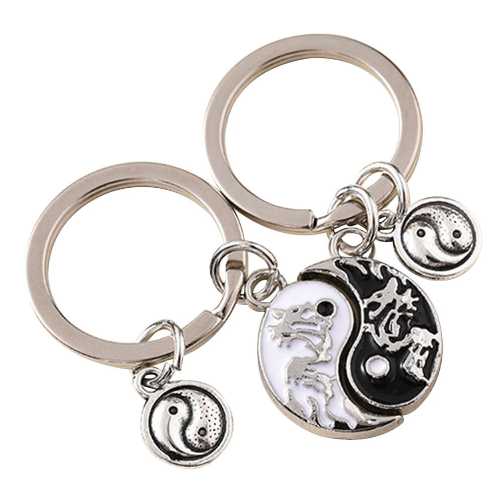 1 Pair Yin Yang Pendant Matching Keychain Key Ring Puzzle Birthday ...