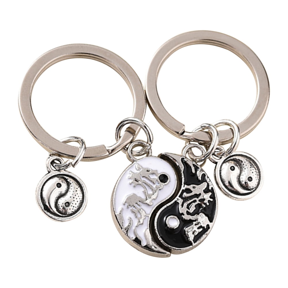 1 Pair Yin Yang Pendant Matching Keychain Key Ring Puzzle Birthday ...