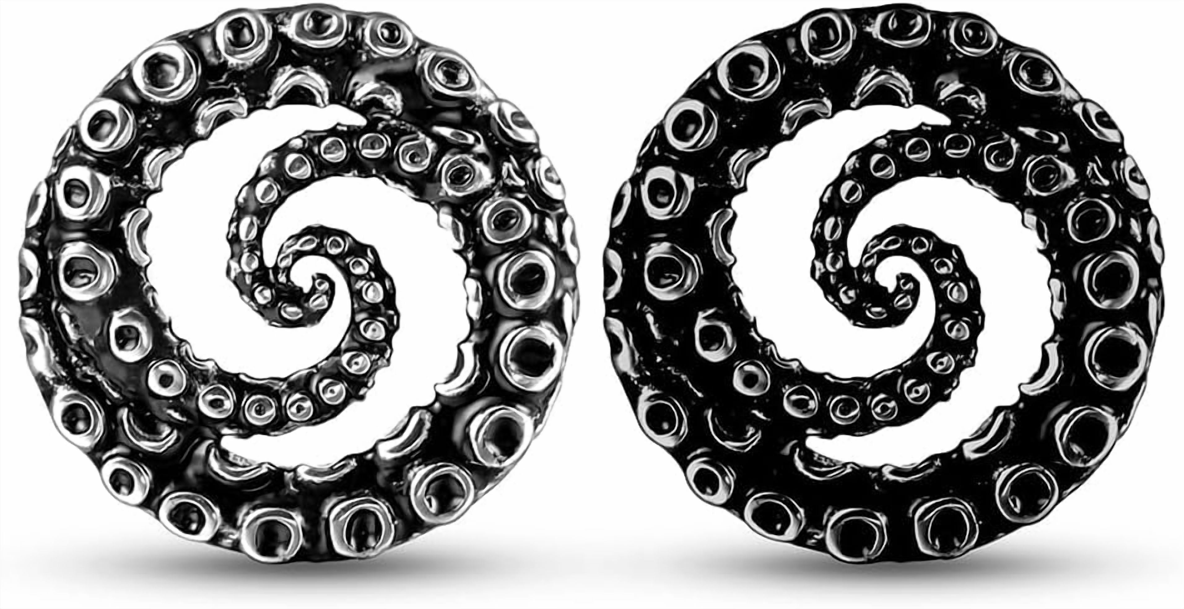 1 Pair ear Top gauges with Octopuses Ear Tunnels Plugs 316 Ultimate ...