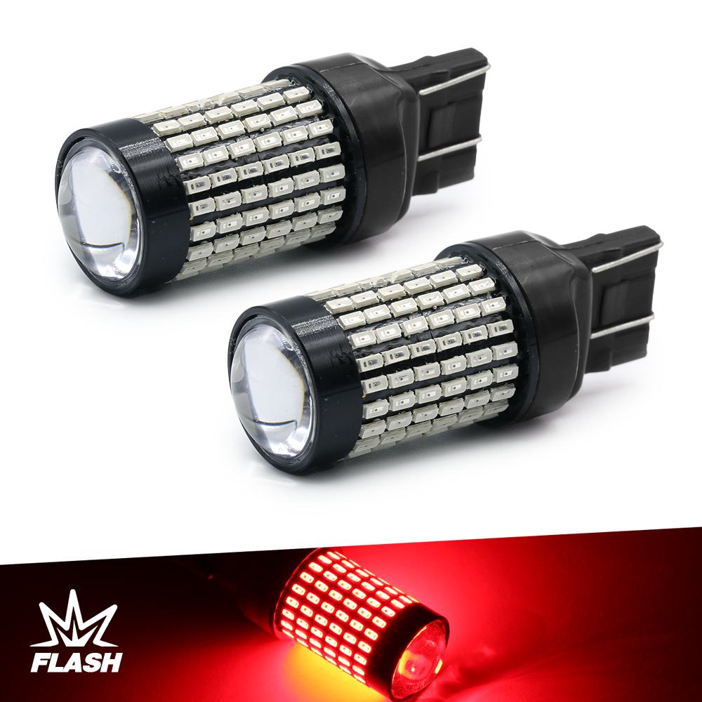 1 Pair of 7443 Red Flash/Strobe Rear Tail/Brake Stop light bulbs, Alert ...