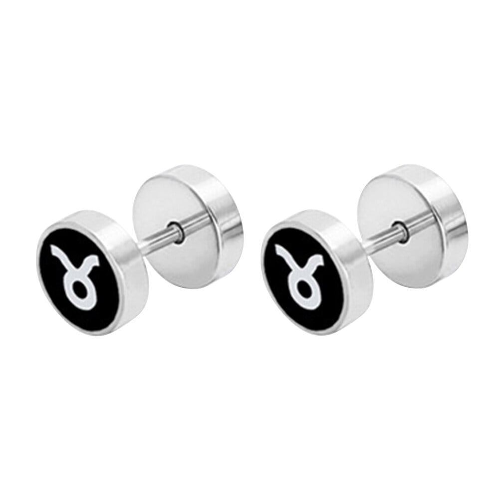 1 Pair of Fashion Stainless Steel Screw Earrings Ear Piercing Plugs ...