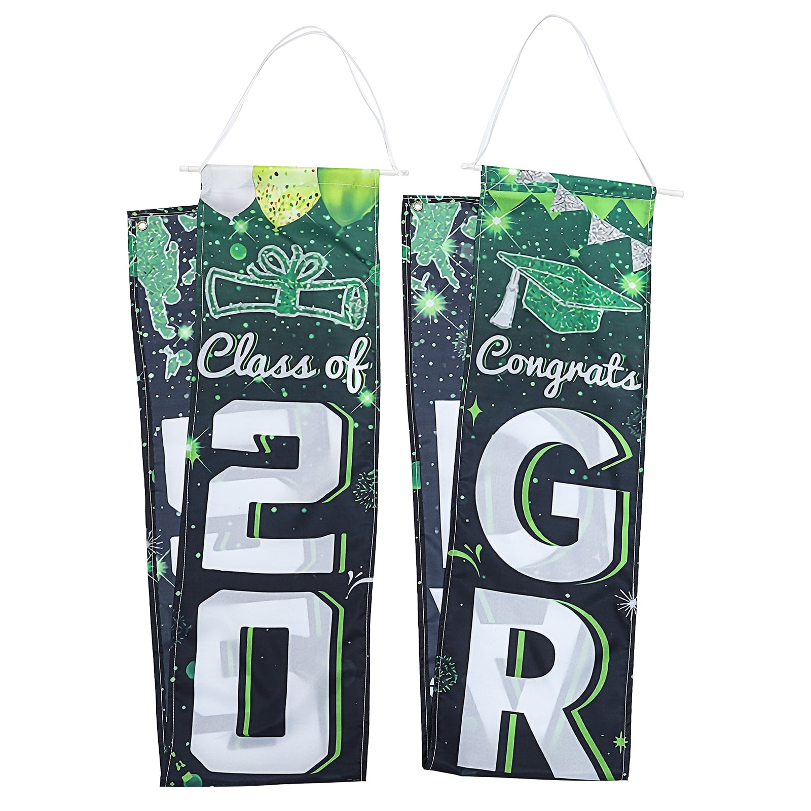 1 Pair of Graduation Themed Door Banner Front Door Hanging Banner Grad ...
