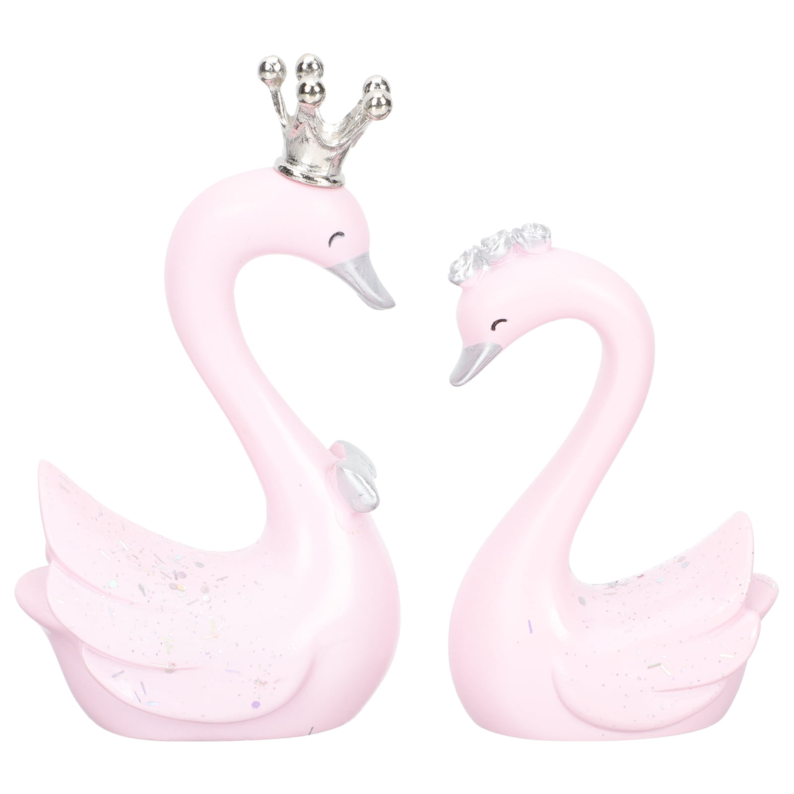 1 Pair of Resin Swan Models Office Home Cake Ornaments Photography ...