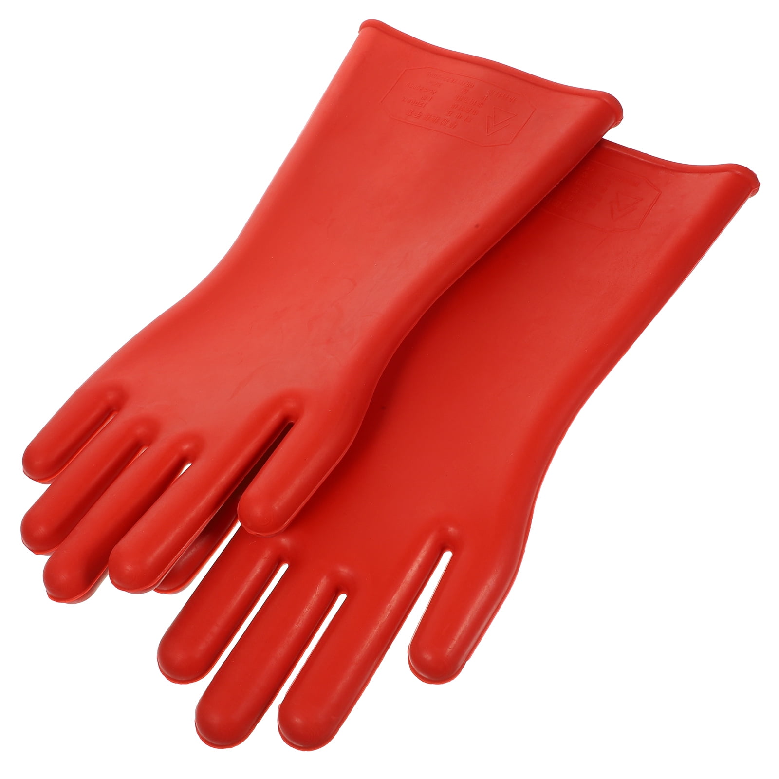Rubber Gloves for Electrical Work High Voltage Protection Red Color One ...