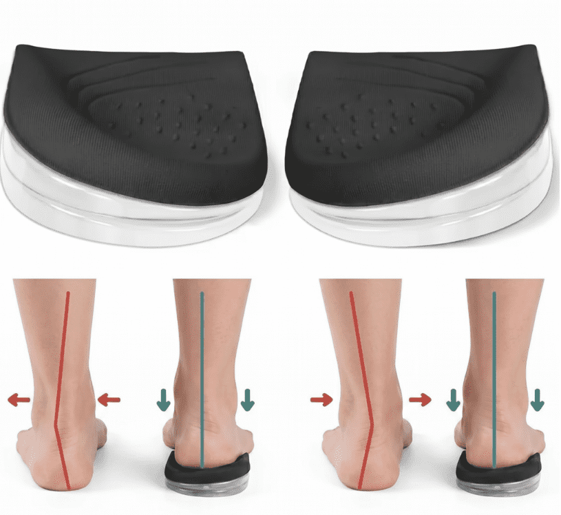1 Pairs 3 Layers Medial & Lateral Heel Wedge Silicone Insoles ...