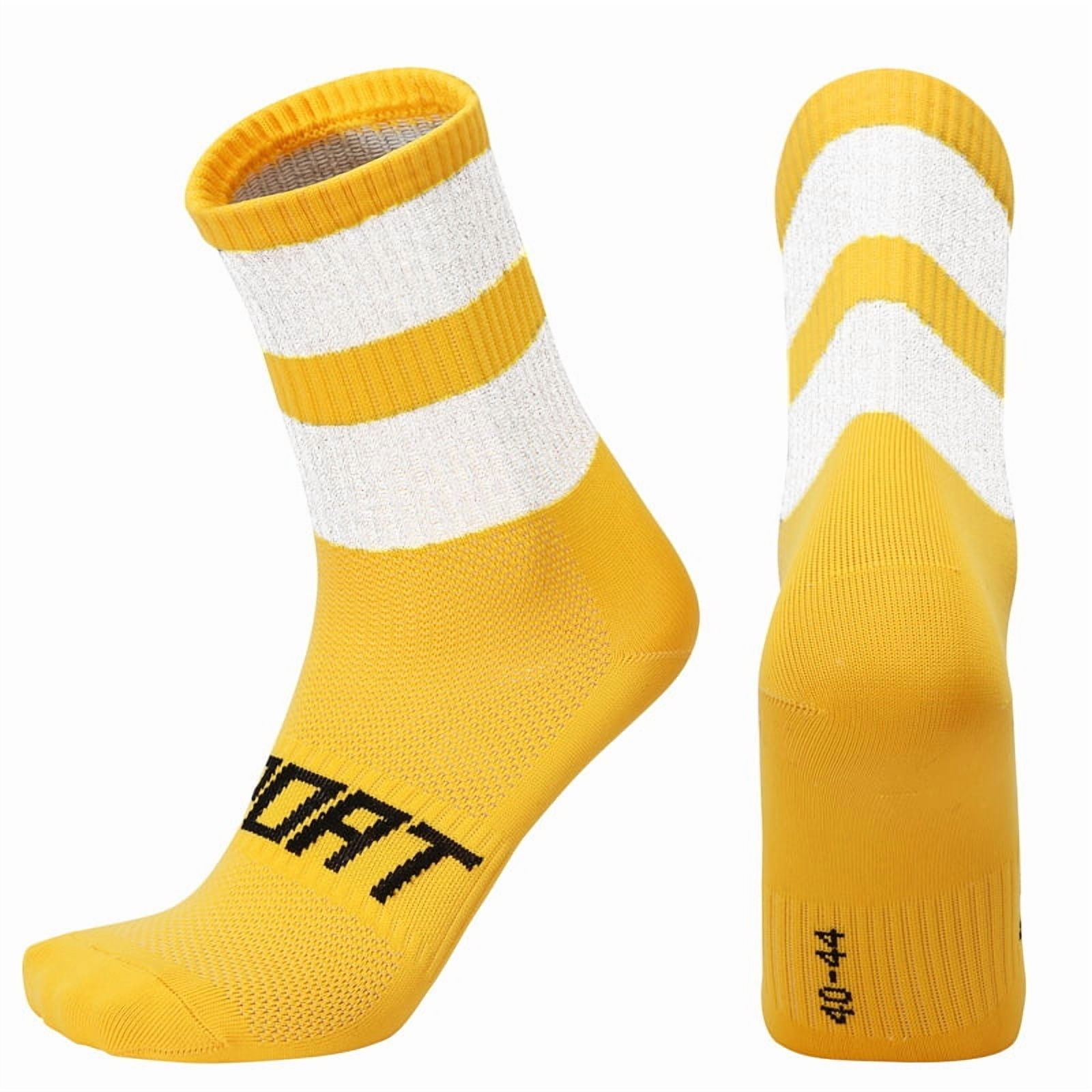 1 Pairs Cycling Socks for Men Compression Athletic Crew Socks Reflective Bike Sock for Hiking ...