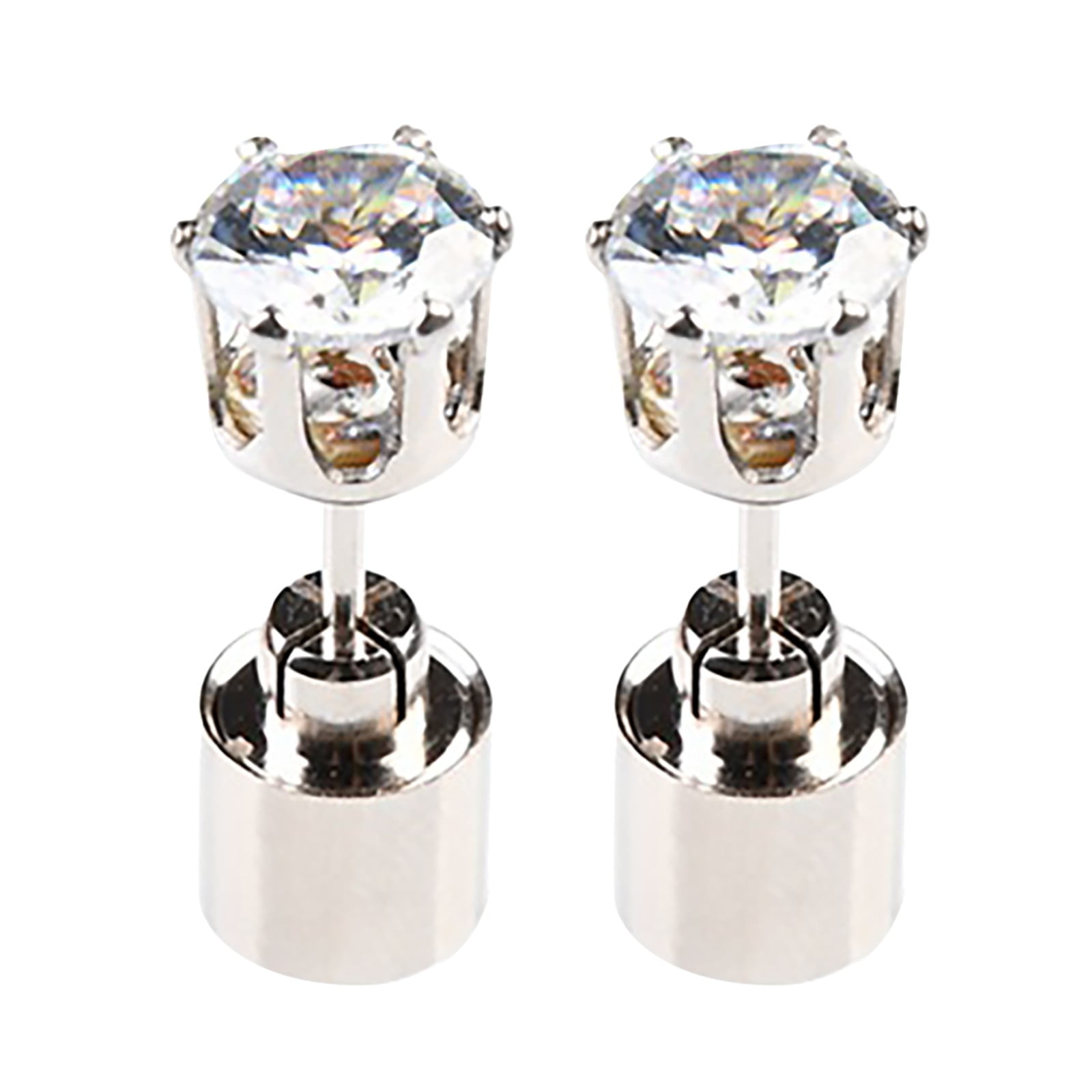 1 Pairs LED Earrings Glowing Light Up Ear Drop Pendant Stud Stainless ...