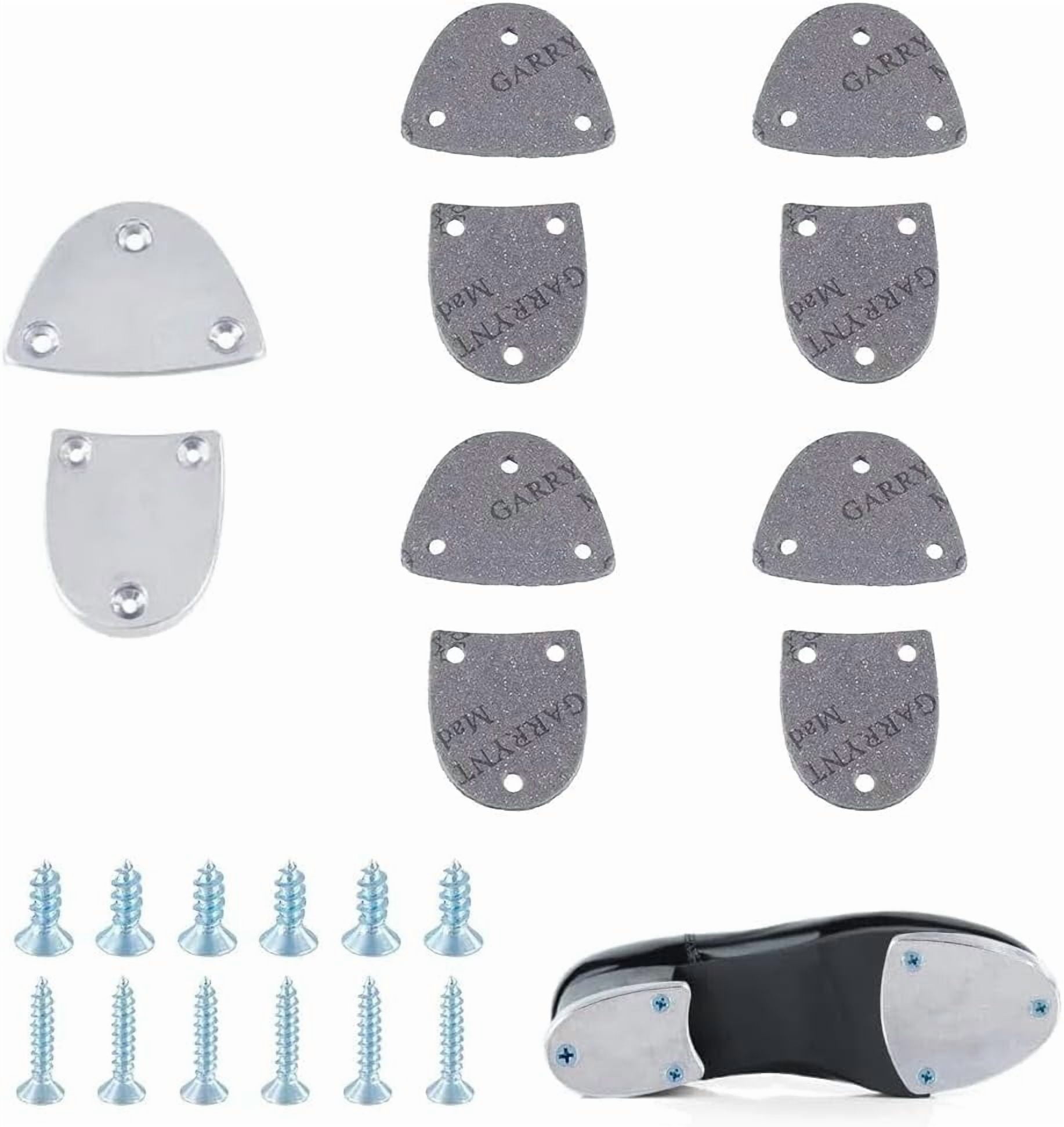 1 Pairs Metal Heel Plates with Screw Nails Semicircular Shoe Heel Taps ...