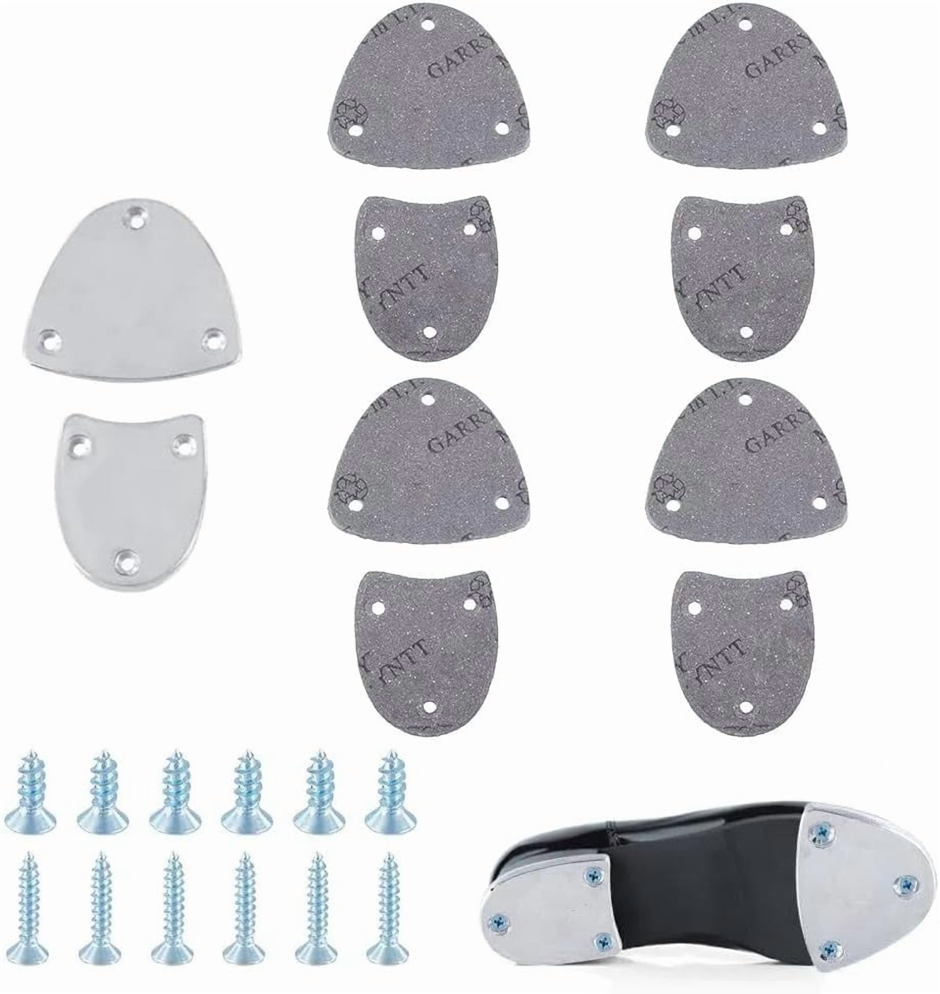 1 Pairs Metal Heel Plates with Screw Nails Semicircular Shoe Heel Taps ...