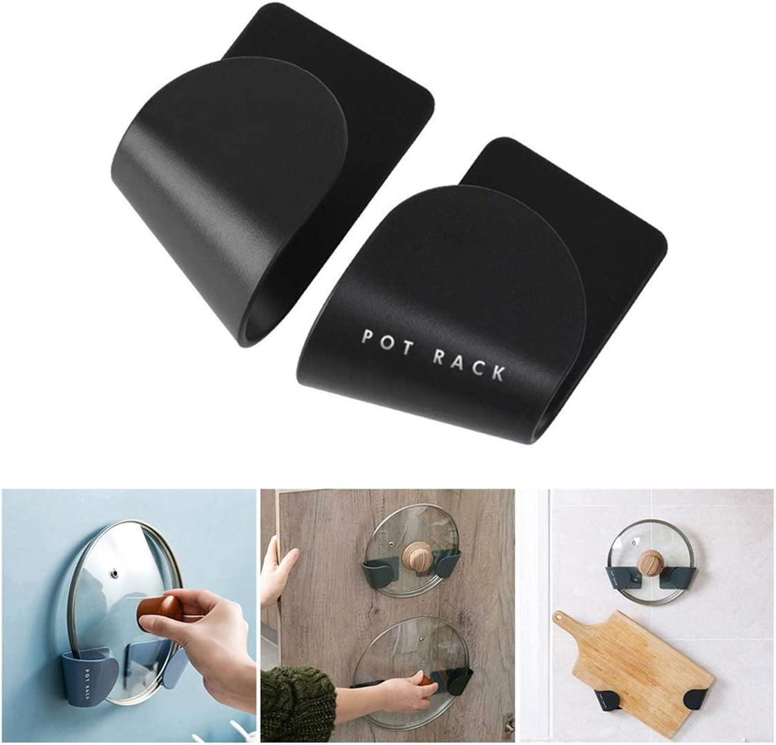 1 Pairs Wall Mount Pot Lid Organizers Racks, Self Adhesive Wall Mounted ...