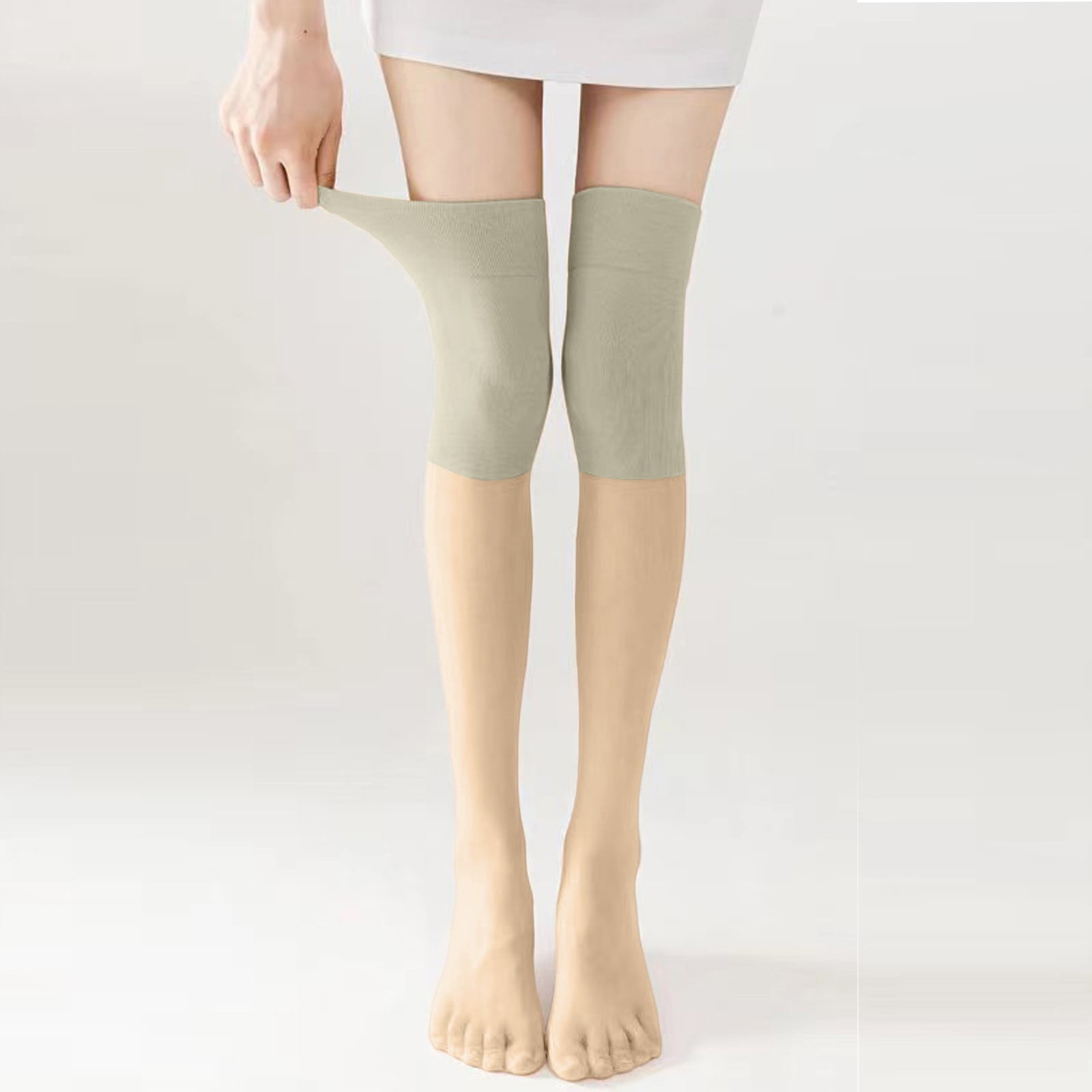 1 Pairs Women Fashion Soft Solid Splice Sexy Socks Knee High Stockings ...