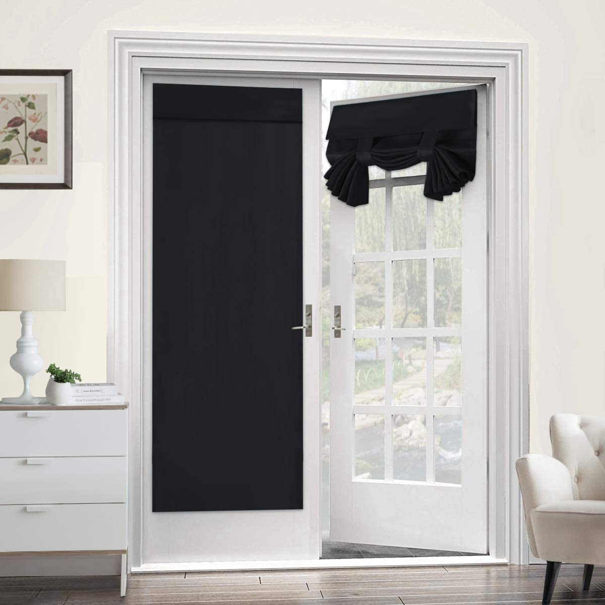 1 Panel Blackout Door Curtains Privacy French Door Curtains, Room ...