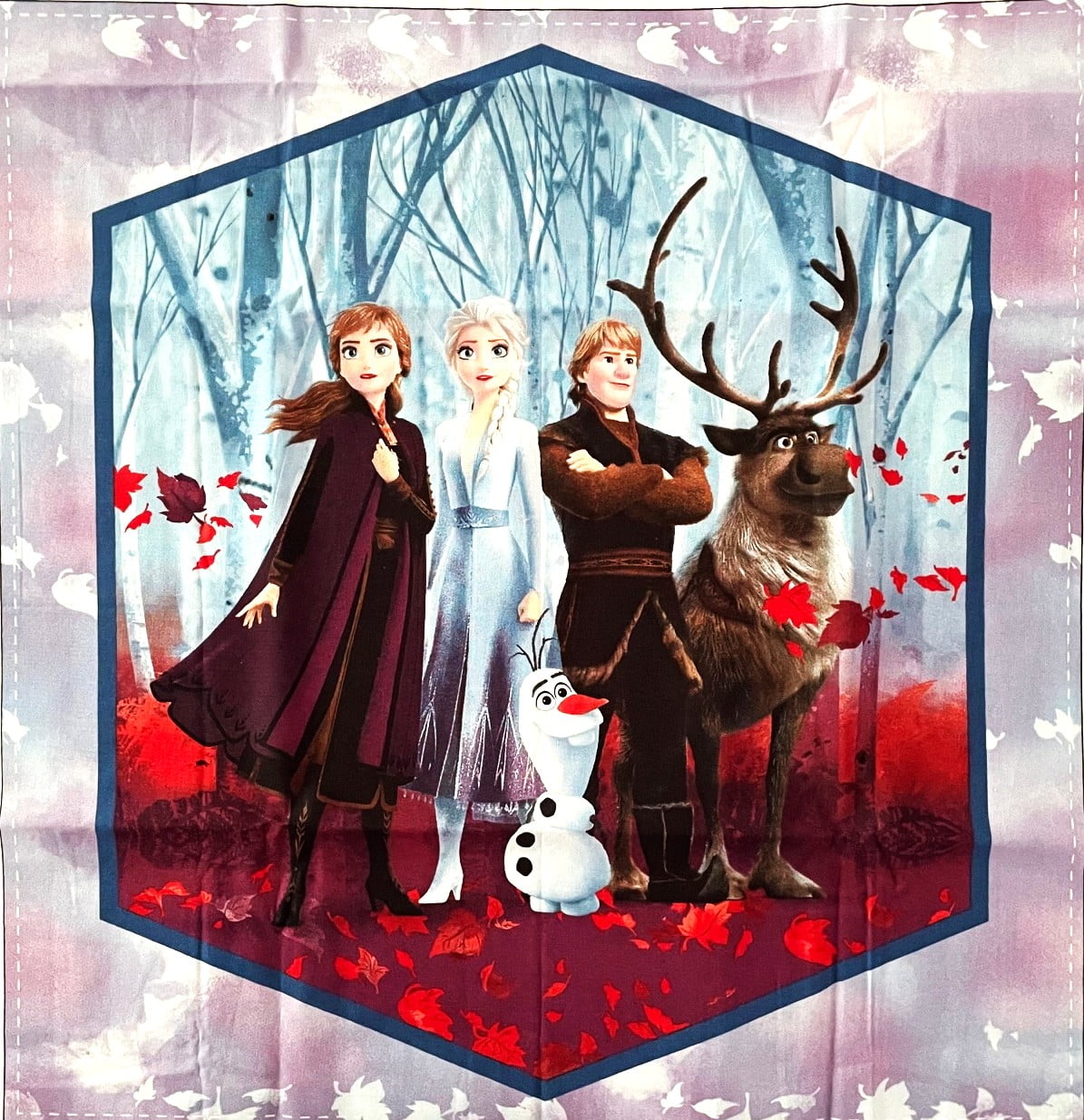 1 Panel - Disney Frozen Princess Elsa Anna Olaf & More Cotton Fabric ...