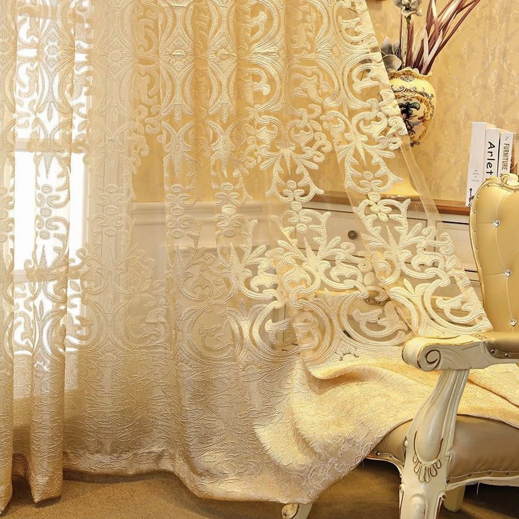 1 Panel European Style Sheer Curtain Grommet Top Luxury Window ...