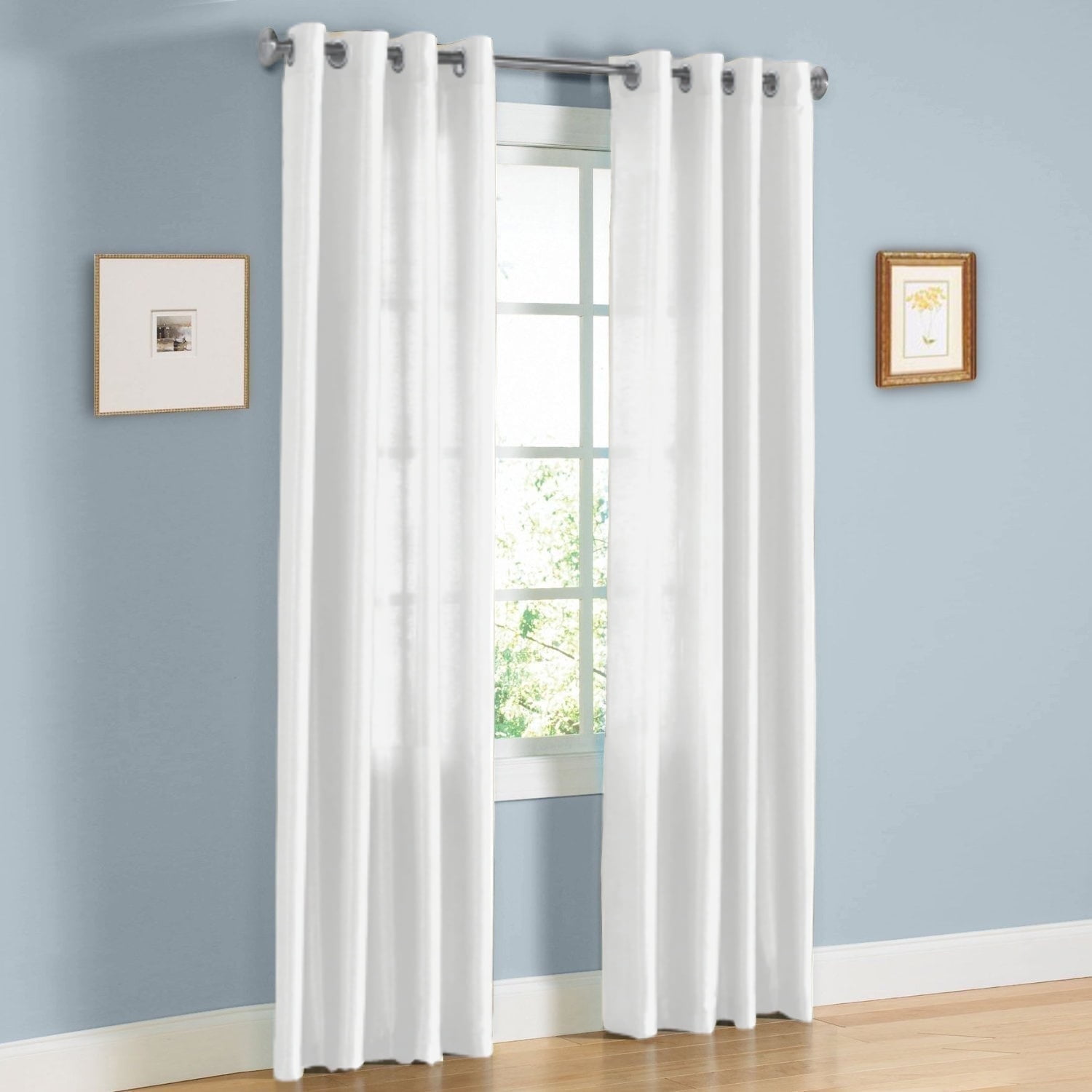 1 Panel Faux Silk Solid Curtain Drapes With Grommet 55" width by 63 ...