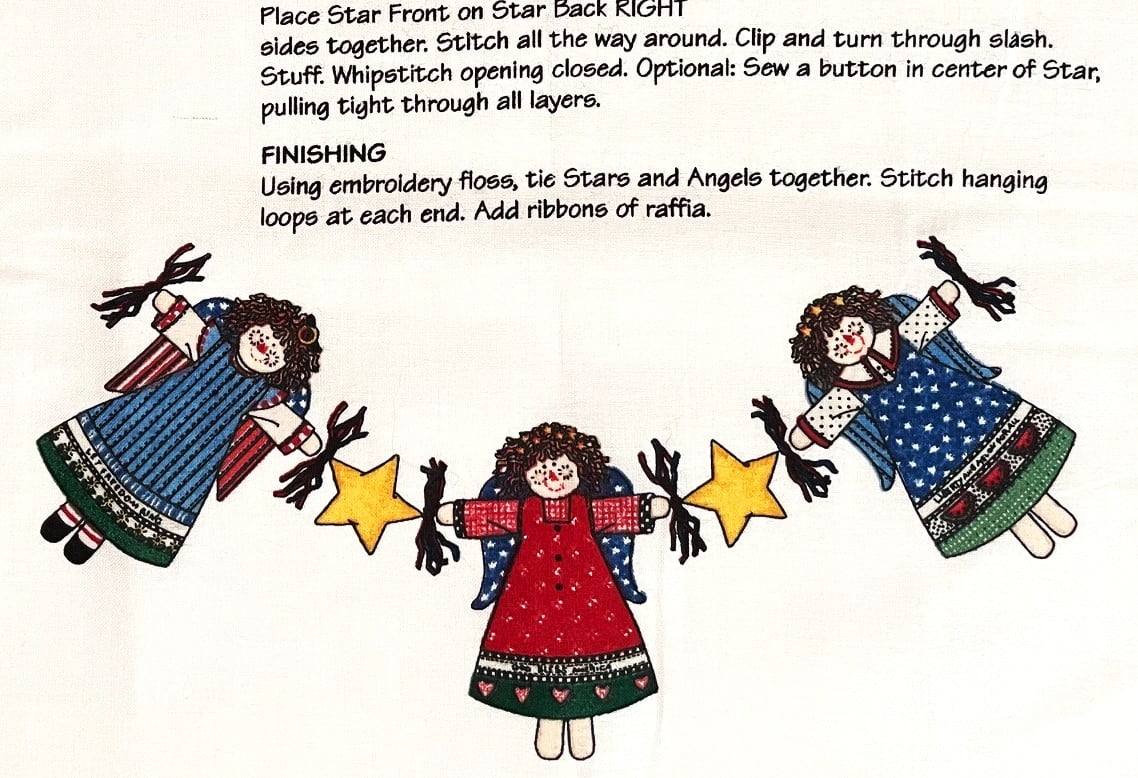 1 Panel - Liberty Angel Garland Patriotic USA Sandy Gore-Evans Cotton ...