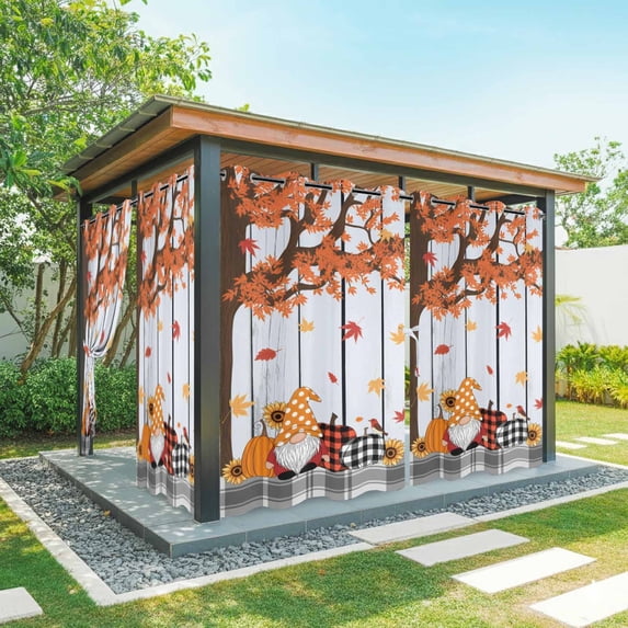 1 Panel Outdoor Curtains for Patio Waterproof 54"x84", Fall Maple Leaf ...
