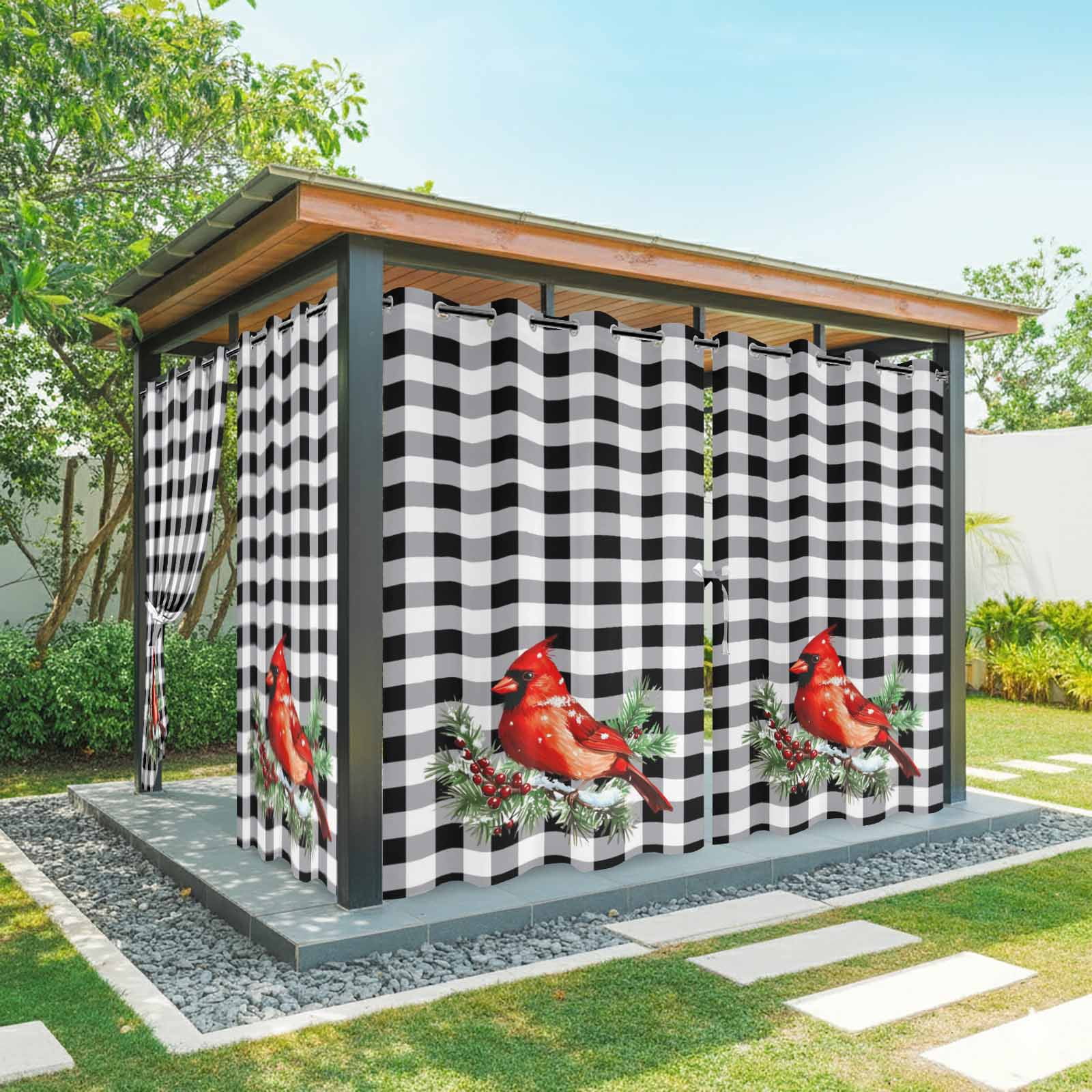 1 Panel Outdoor Curtains for Patio Waterproof 54"x95" Christmas ...