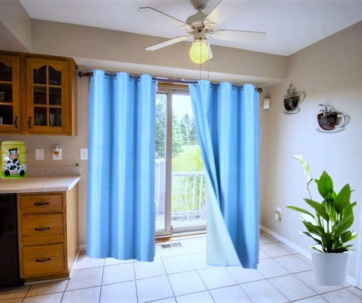 1 Panel Solid Plain Thermal Foam Lined Blackout Heavy Thick Window ...