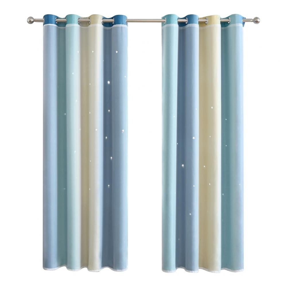 1 Panel Star Curtain Kids Girls Bedroom Living Room Decor Rainbow Light ...