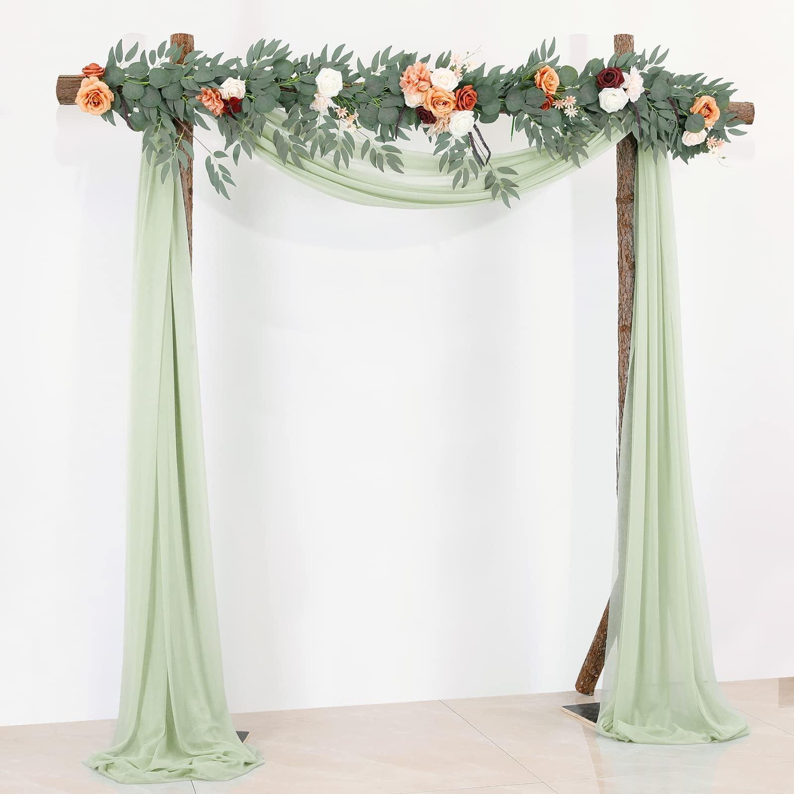 1 Panel Wedding Arch Draping Fabric, 18FT x 2FT Chiffon Fabric Drapery ...