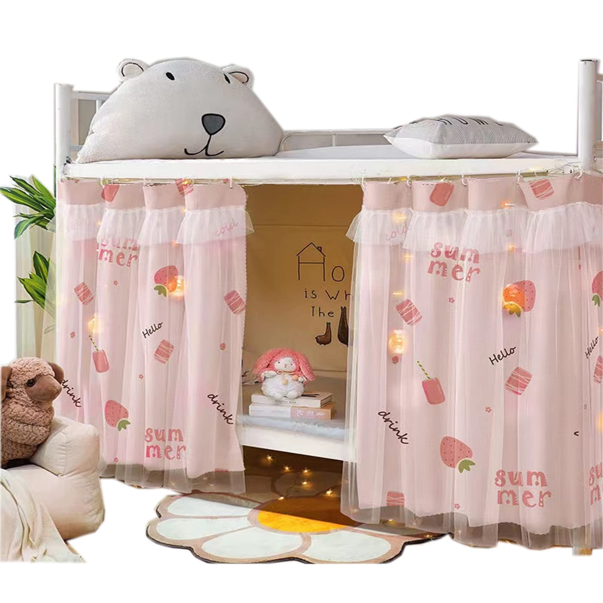 1 Panels,Bottom Bunk Bed Curtains Cloth Breathable Bed Canopy Men Women ...