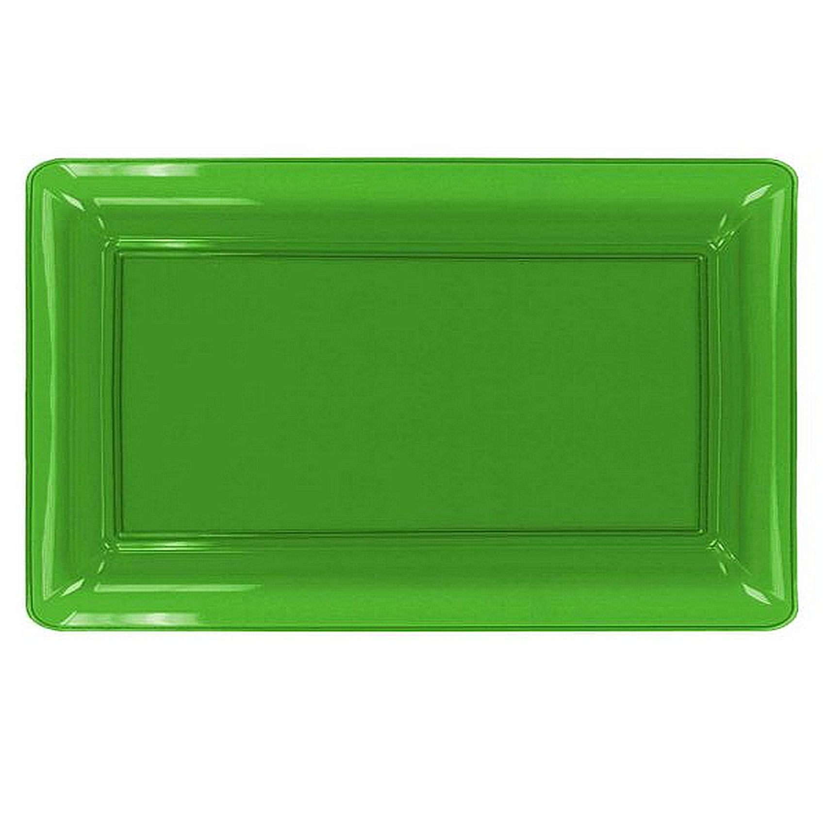 Party Essentials Heavy Duty 12"X18" Neon Green Food Plastic Serving ...