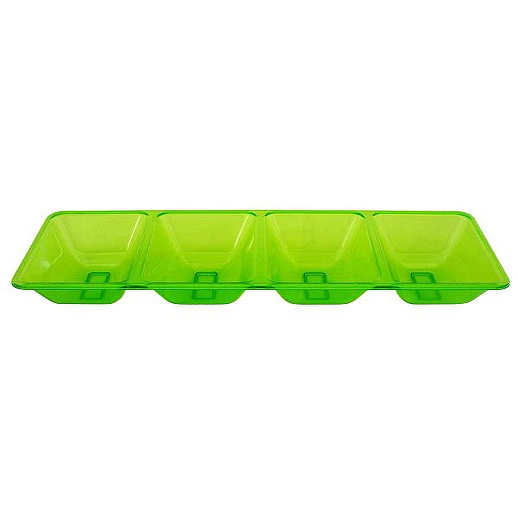 1 - Party Essentials 4 Compartment Rectangular Tray - Neon Green ...