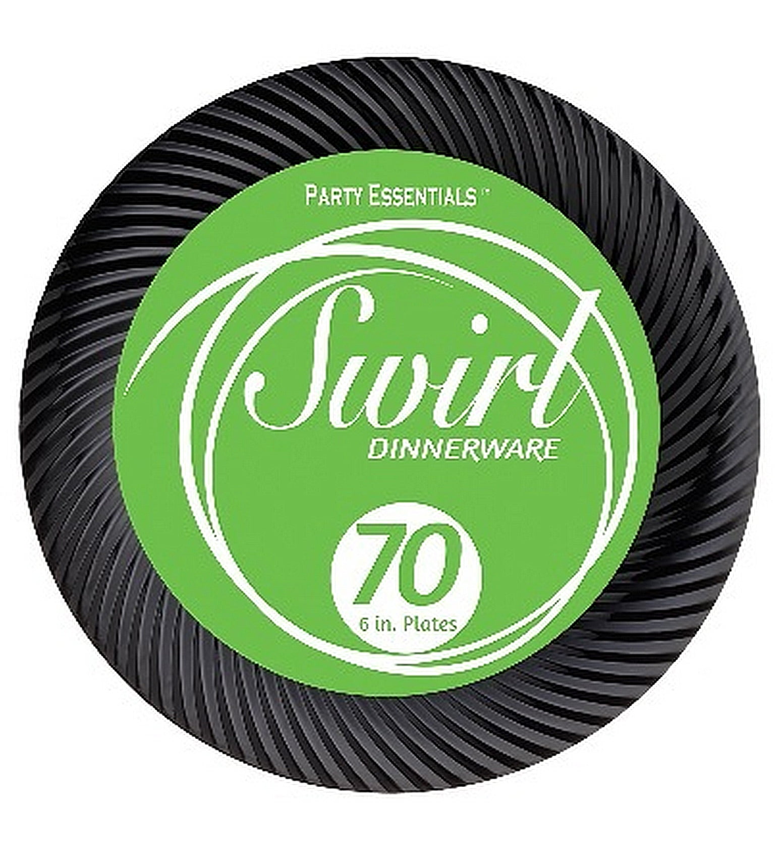 1 - Party Essentials 6" Swirl Plates - Black 70 Ct. - Walmart.com