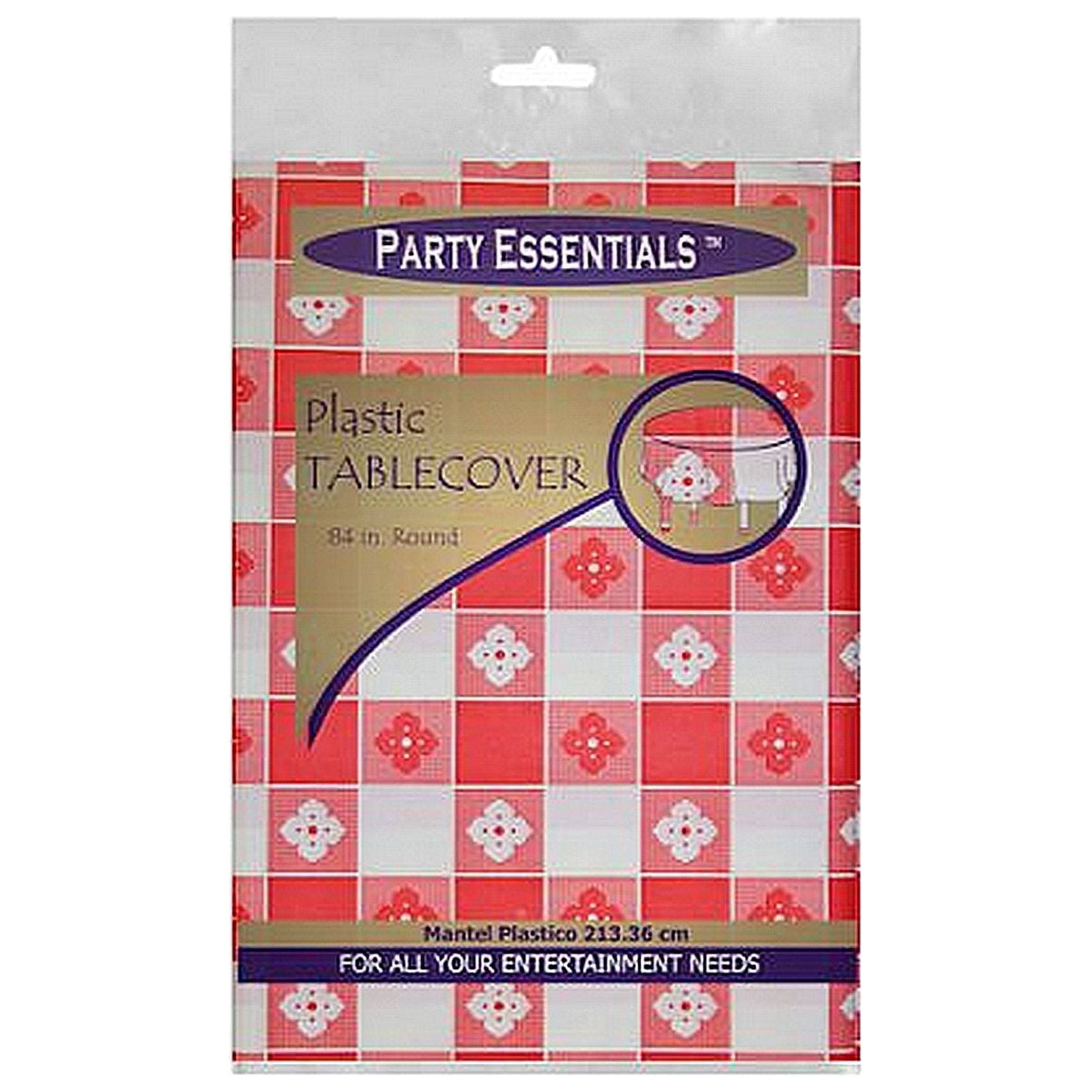 1 - Party Essentials 84" Round Heavy Duty Plastic Table Covers - Red ...