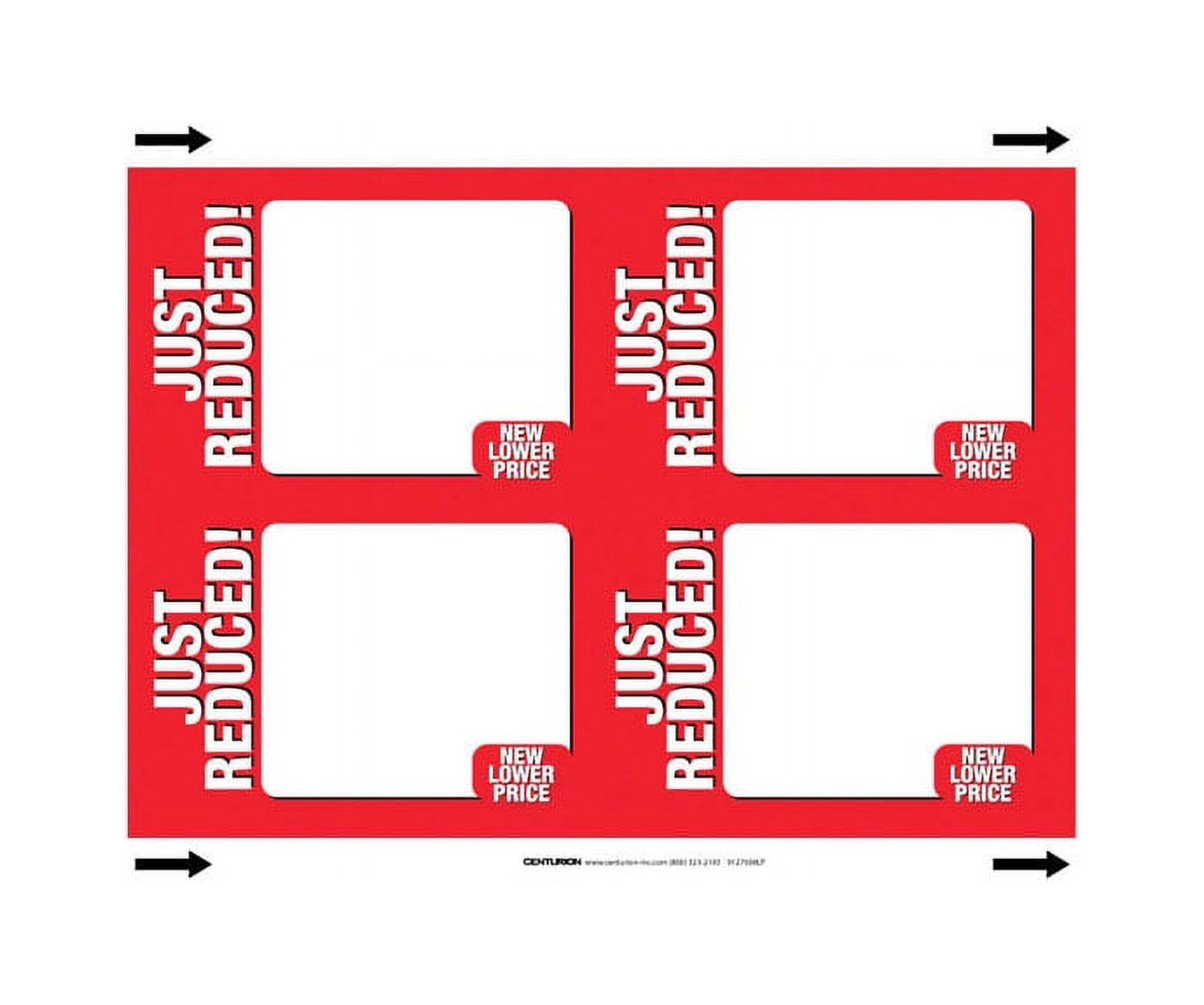 1 Pc, 11 In. H X 8.5 In. W Just Reduced Sign 100 Cardstock - Walmart.com