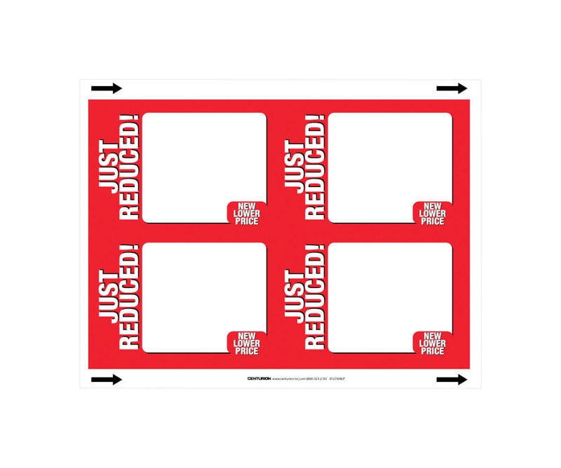 1 Pc, 11 In. H X 8.5 In. W Just Reduced Sign 25 Other - Walmart.com