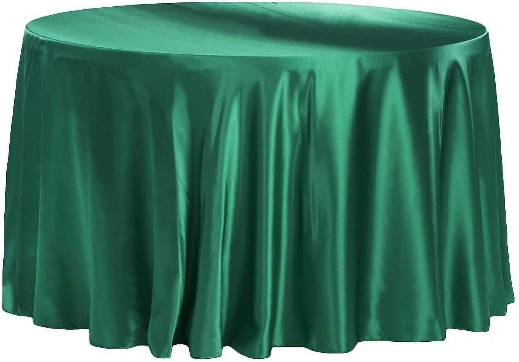 1 Pc, 120" Round Tablecloth - Emerald Green(Machine Washable & Cool Dry ...