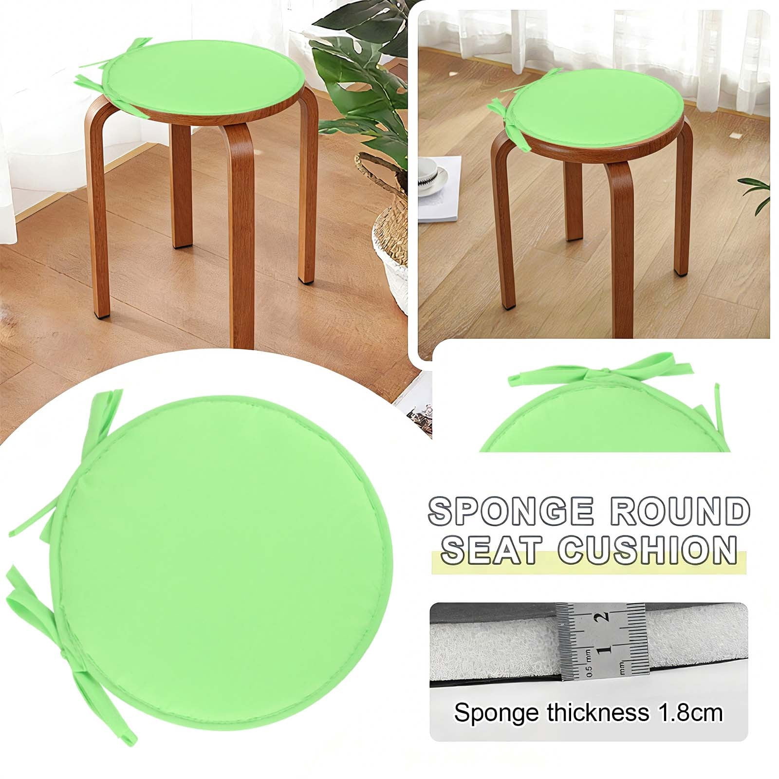 1 Pc 15" Round Seat Cushion with Straps Light Green, Non-Slip Dining ...