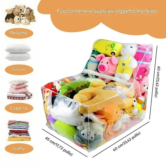 Clear Stuffed Animal Storage Chair, Waterproof Pvc Stuffable with ...