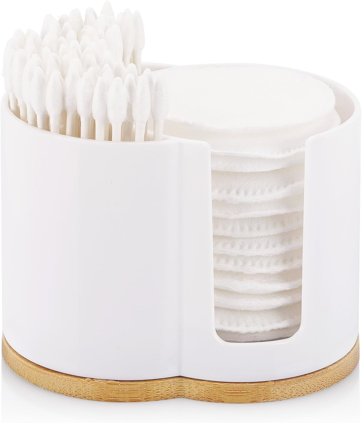 1 Pc 2 Grid White Plastic Cotton Swab Ball Pad Holder Dispenser ...