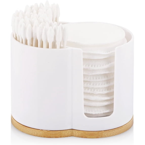 1 Pc 2 Grid White Plastic Cotton Swab Ball Pad Holder Dispenser ...